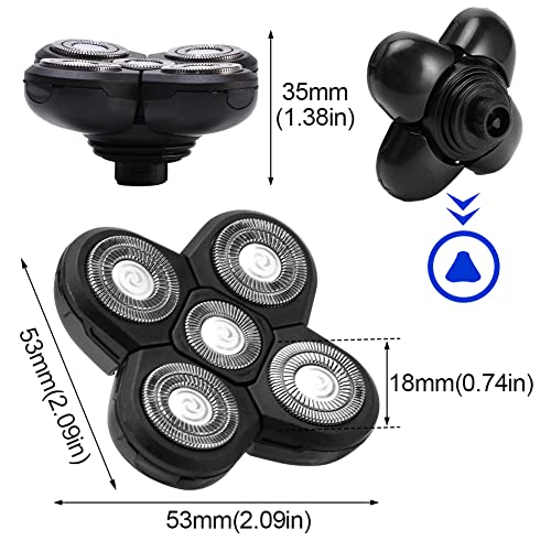 5 Head Shaver Heads, 2PCS Shaver Blade Heads Shaver Replacement for ...